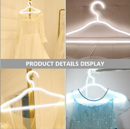 neon light sing hanger for clothes