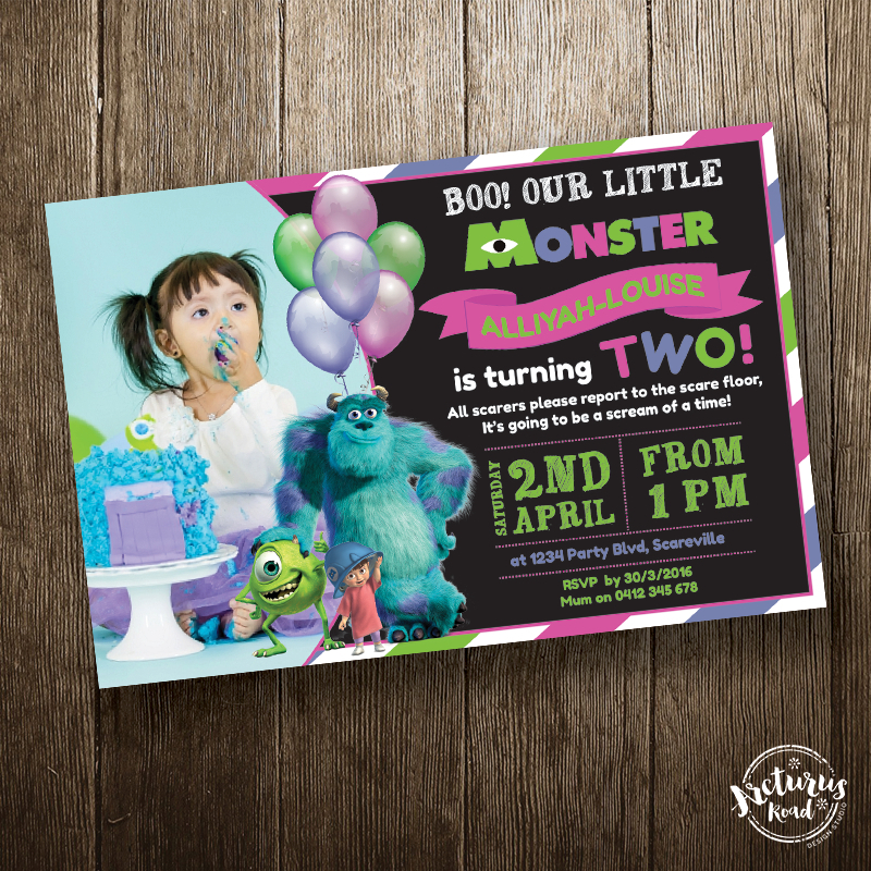 Monsters Inc Invitation - Girl