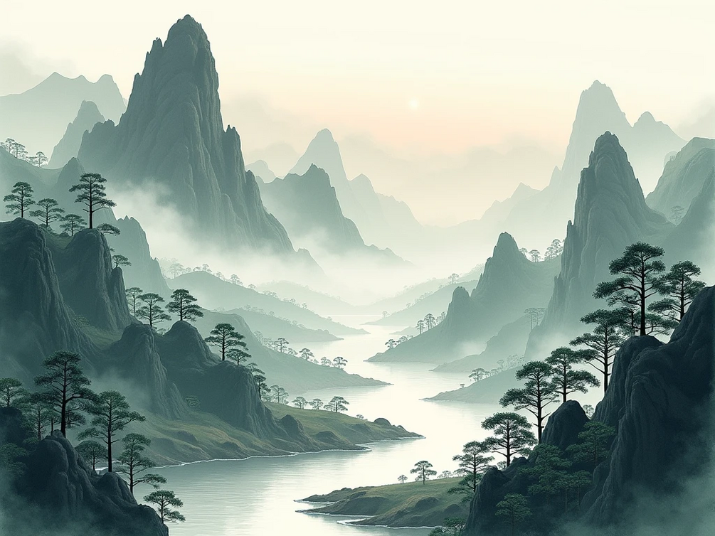 Mountain Water Harmony | Feng Shui Landscape Art