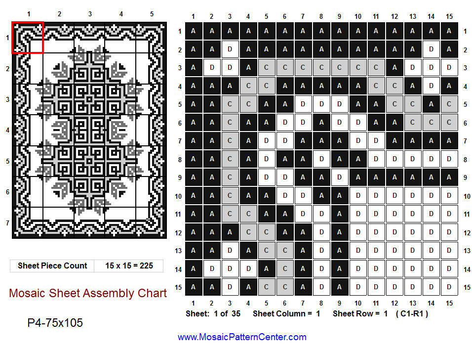 P4-75x105 Mosaic Pattern Guide