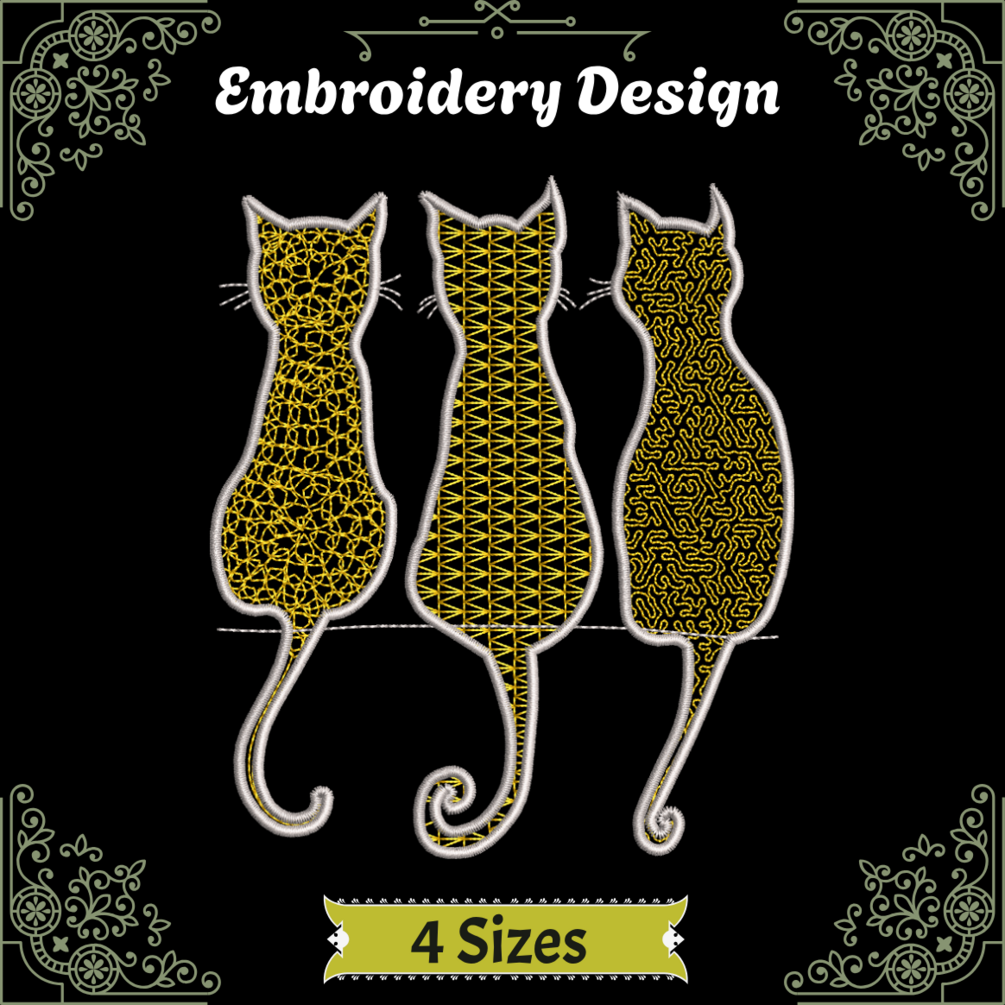 Embroidery design 3 cat