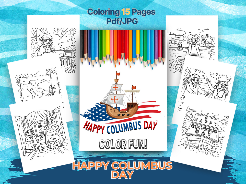 Columbus Day Coloring Pages | 15 Pages Printable Historical Coloring ...
