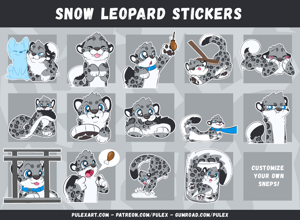 Snow Leopard Stickers