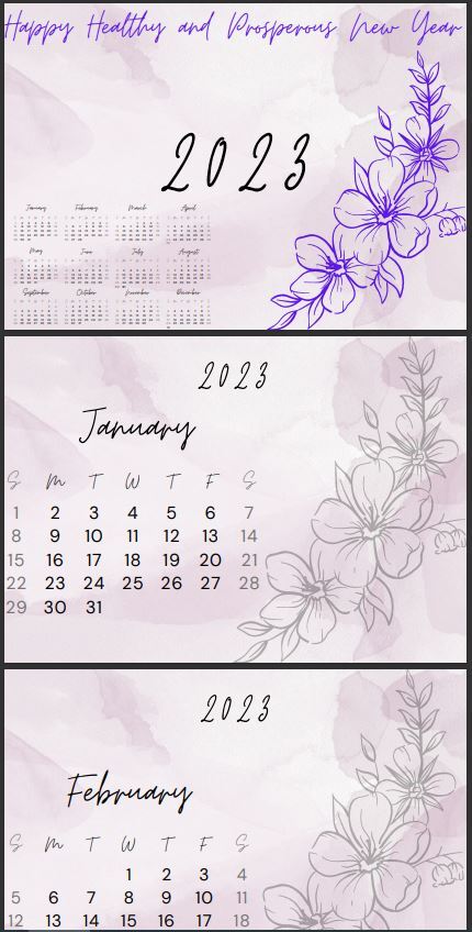 Aesthetically Designed Calender One Month Per Page A4 size (adjustable)