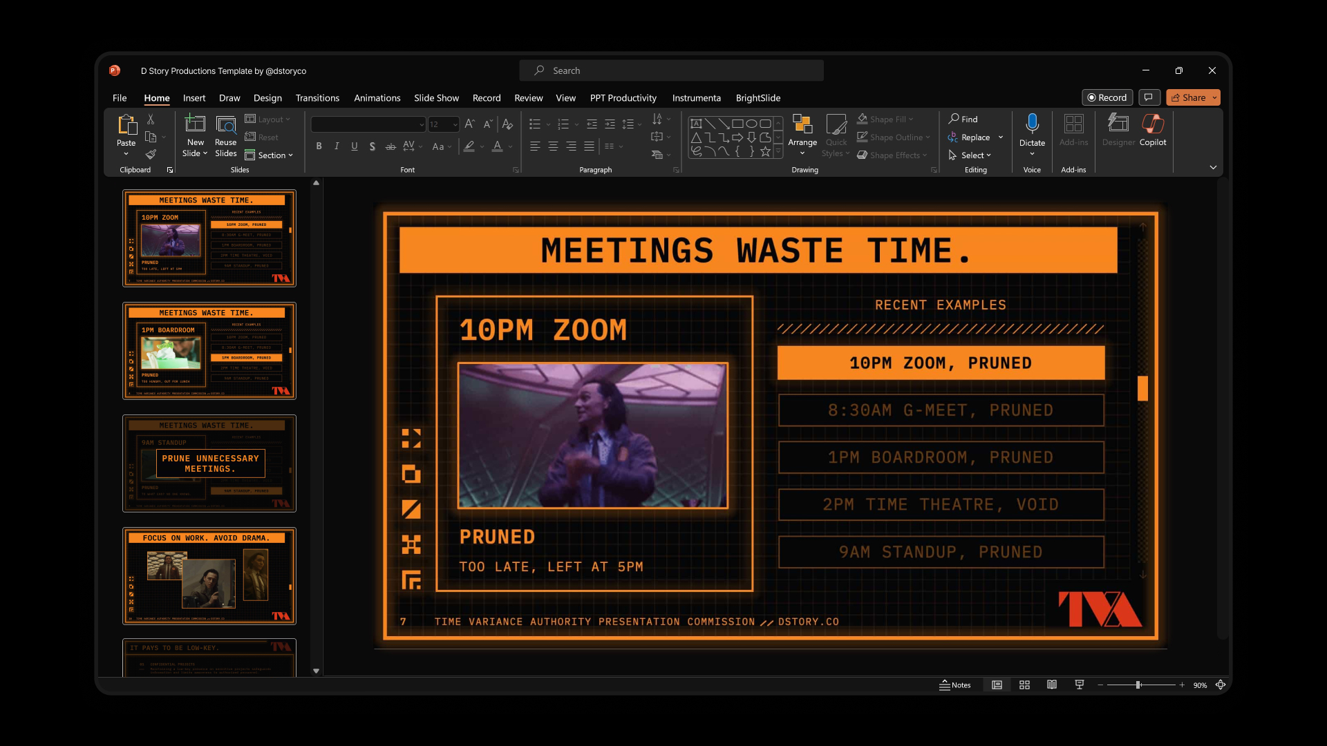 Loki TVA Miss Minutes Presentation Template