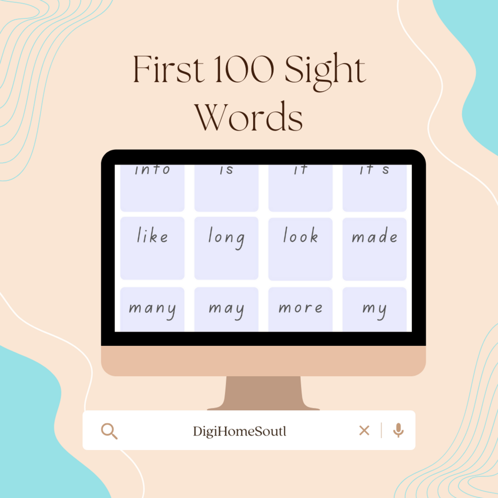 First 100 Sight Words for Pre-K to Kindergarten