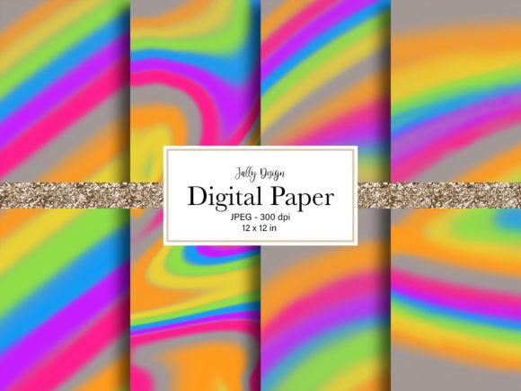 Beautiful Rainbow Digital Paper Bundle More than 156 Graphics