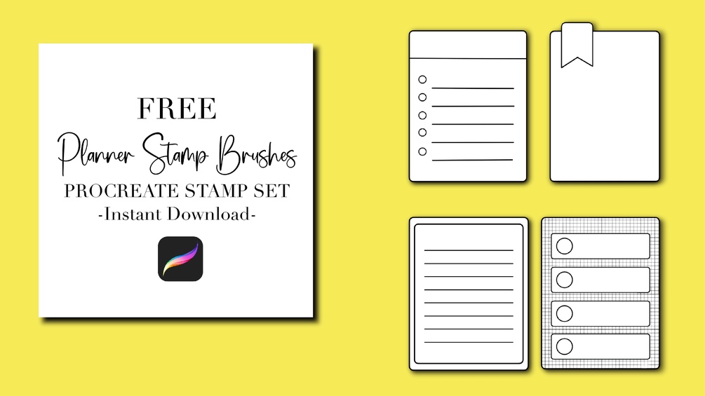 10 FREE Procreate Planner Stamp Brushes