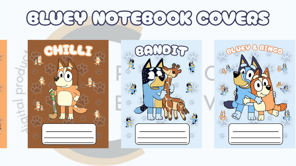 8 BLUEY designs notebook cover for kids