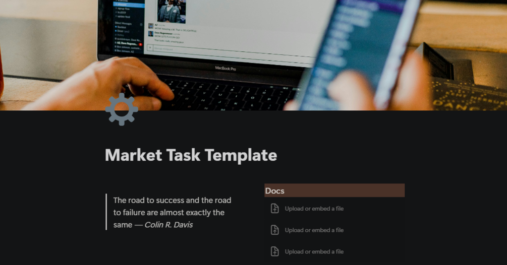 Market Task Template