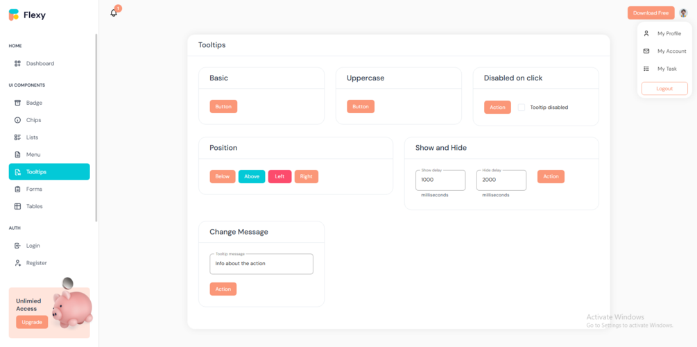 Flexy Free Angular Admin Dashboard Template