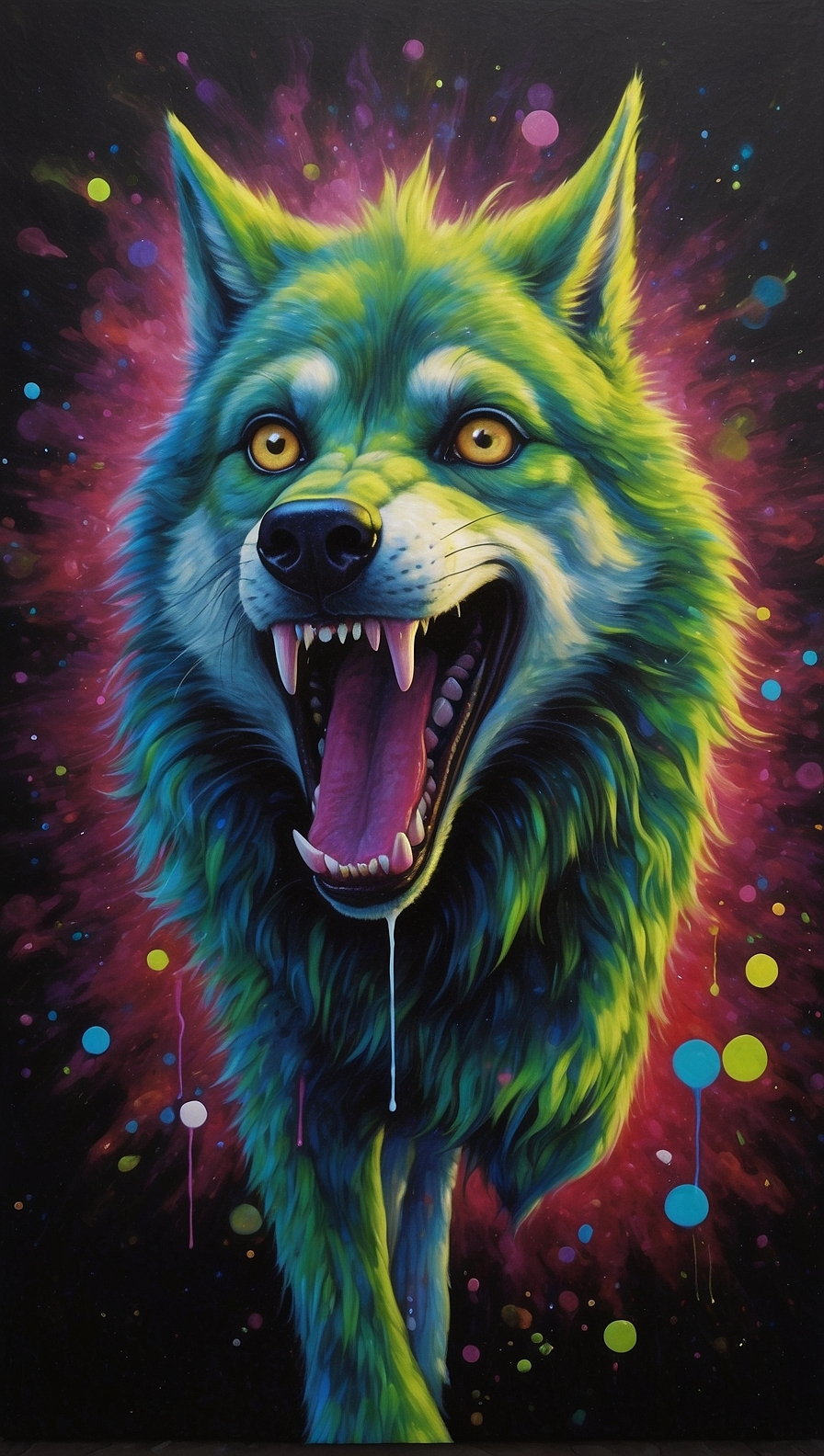 Colorful Wolf - painting