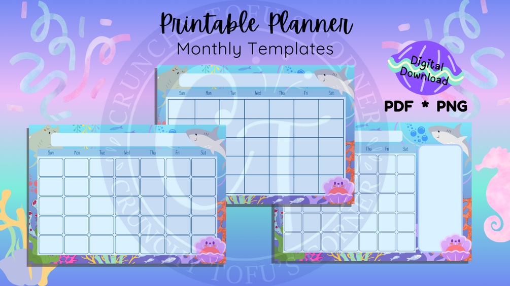Printable Planner: Monthly, Weekly, and Daily Templates (Ocean 3)