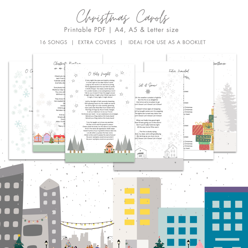 Christmas Carols Songbook Printable PDF | Singalong Caroling Book ...