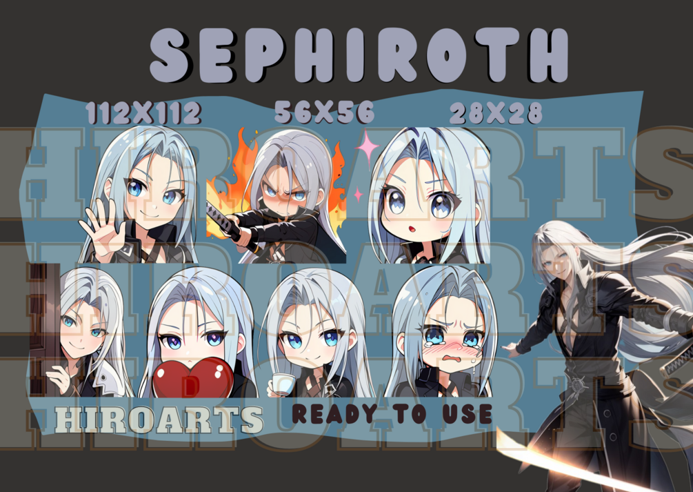 Final Fantasy 7 Remake Sephiroth Emotes Package, Final Fantasy VII ...