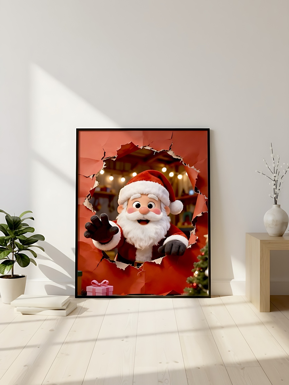 3D Santa Wall Art | Christmas Pop-Out Poster | Festive Holiday Home ...