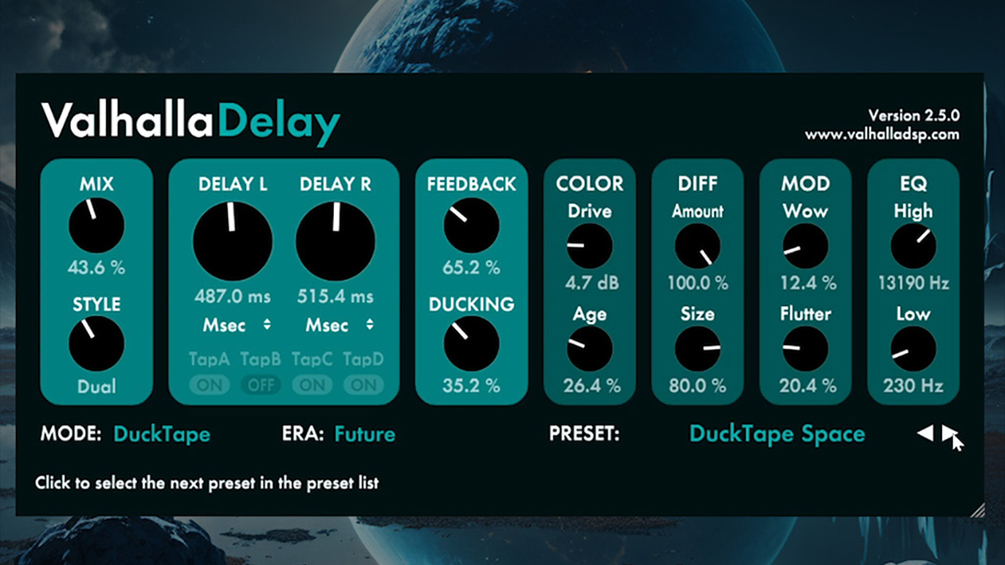 8 Big Reverb Presets for Valhalla Delay