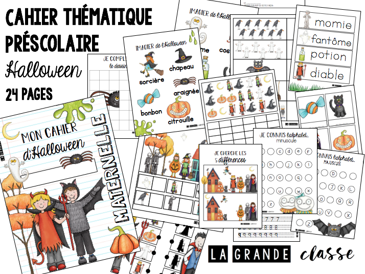 Cahier halloween préscolaire