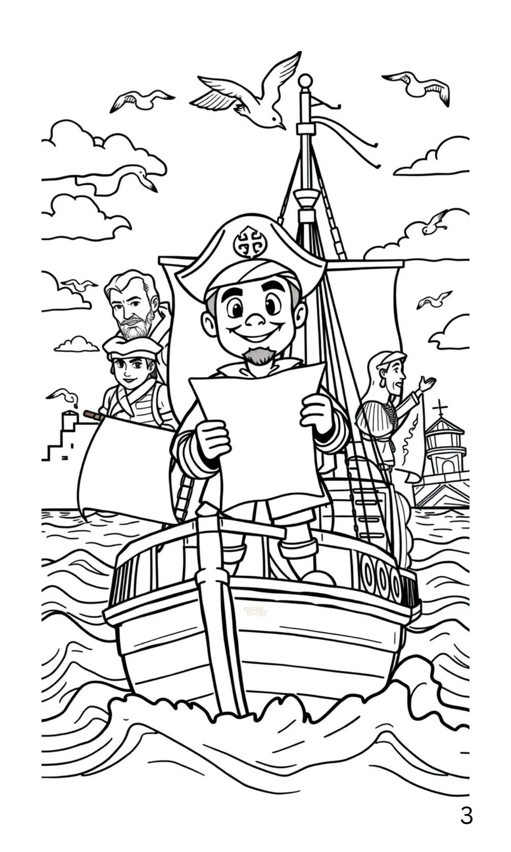 Educational Children Coloring Book - Brave Explorers