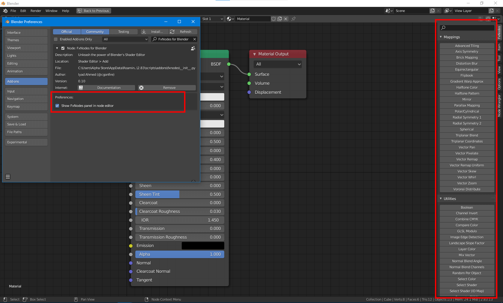 FxNodes for Blender (Add-on) + Blender Puddle Shader
