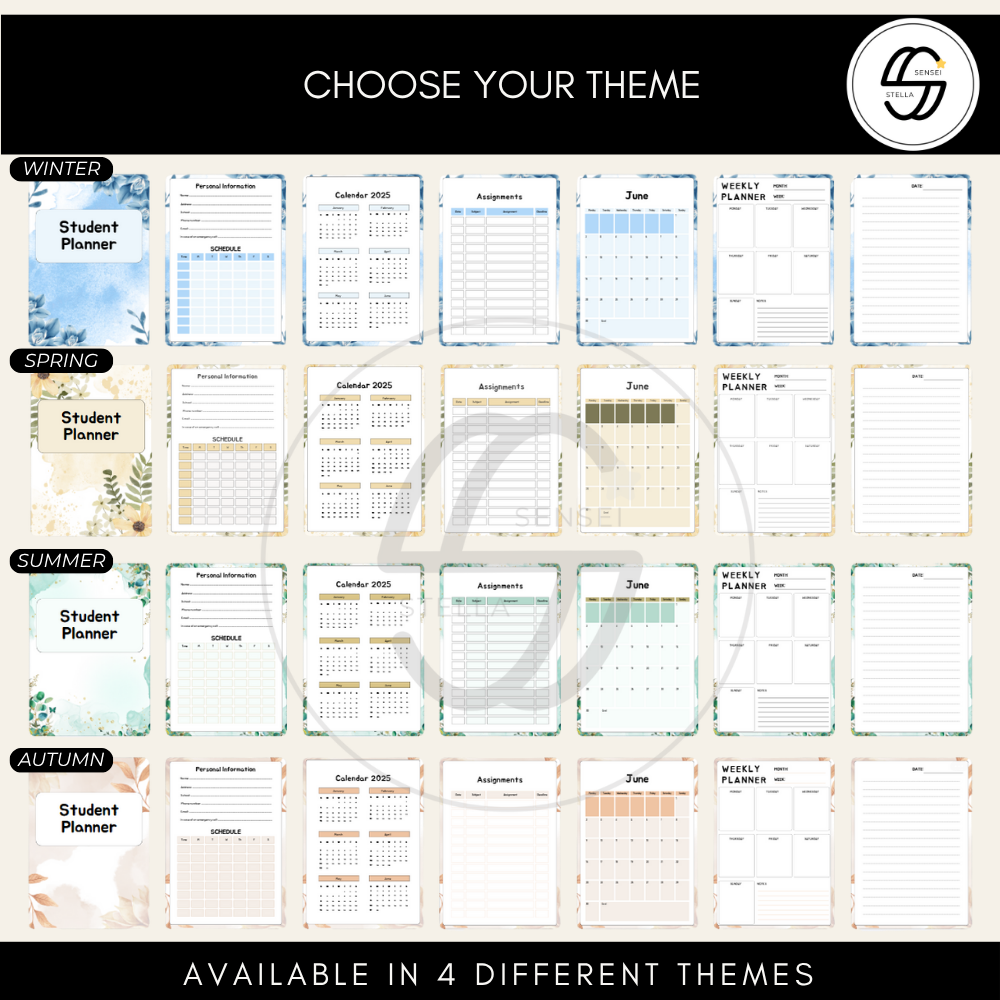 Customizable Student Planner