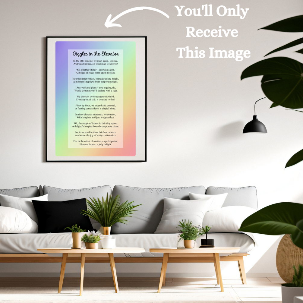 Wall Art Poem: Giggles in the Elevator