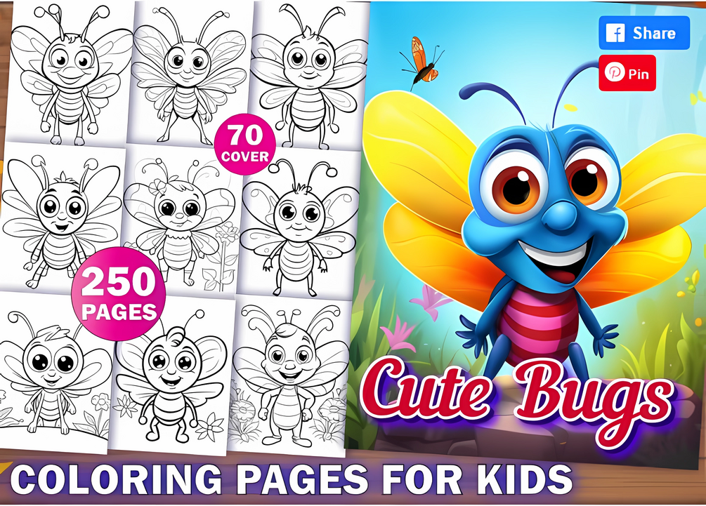 Cute Bugs Coloring Pages for Kids