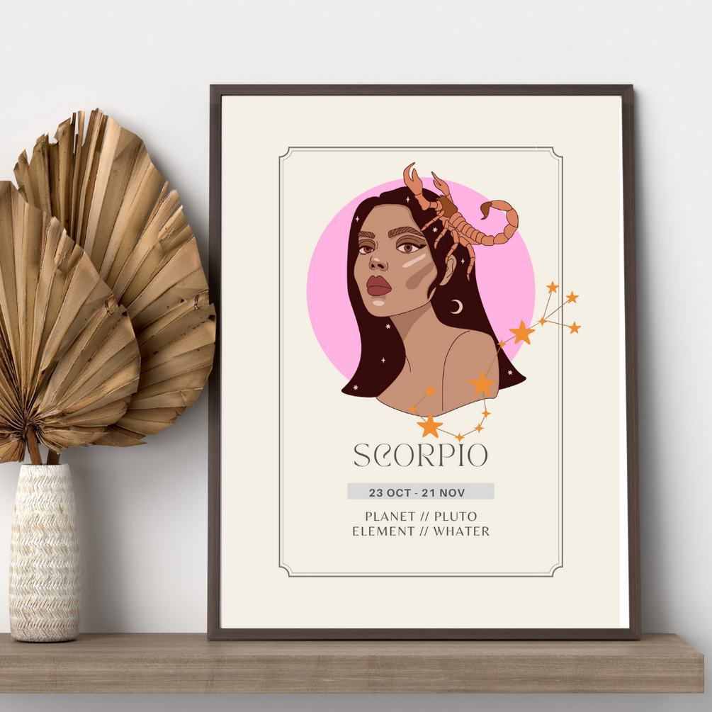 Elegant Scorpio Zodiac Art Print