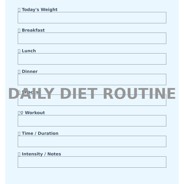 Daily Diet Routine