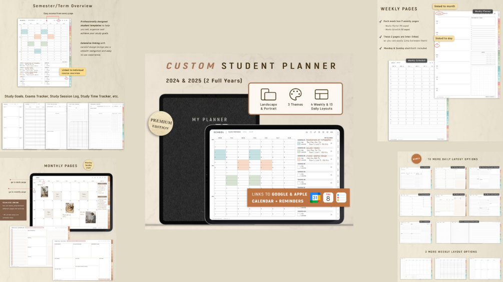 Student Planner 2024 2025, Digital Planner GoodNotes, Notability ...