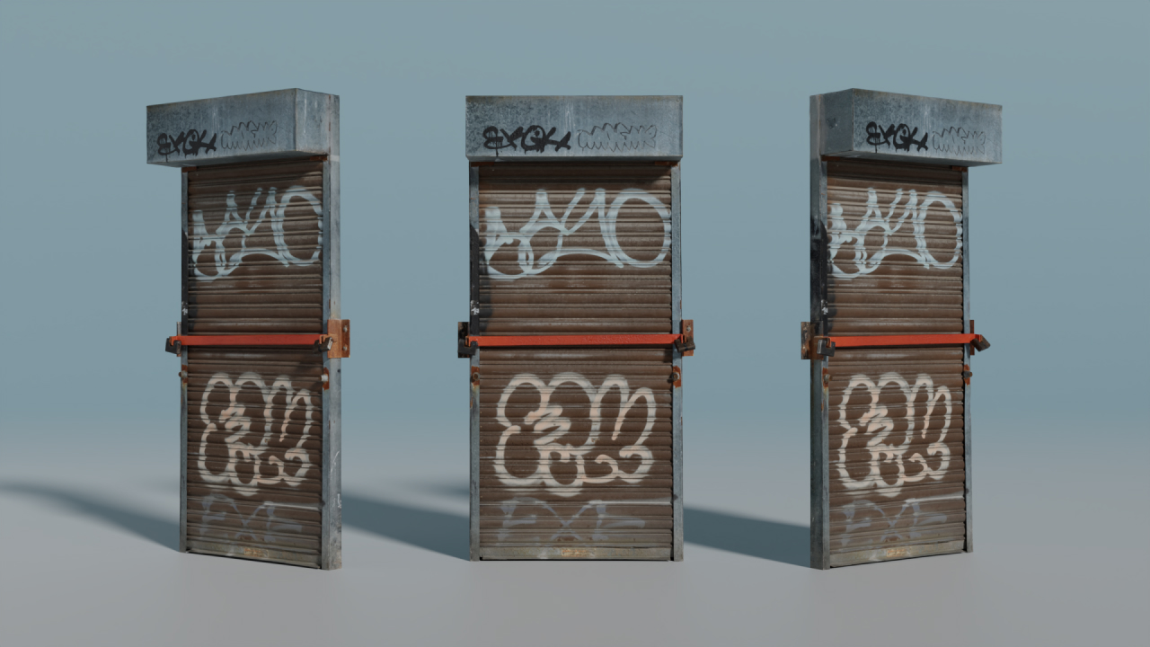 Shutter Door | 3D Blender Asset + FXB [1005]