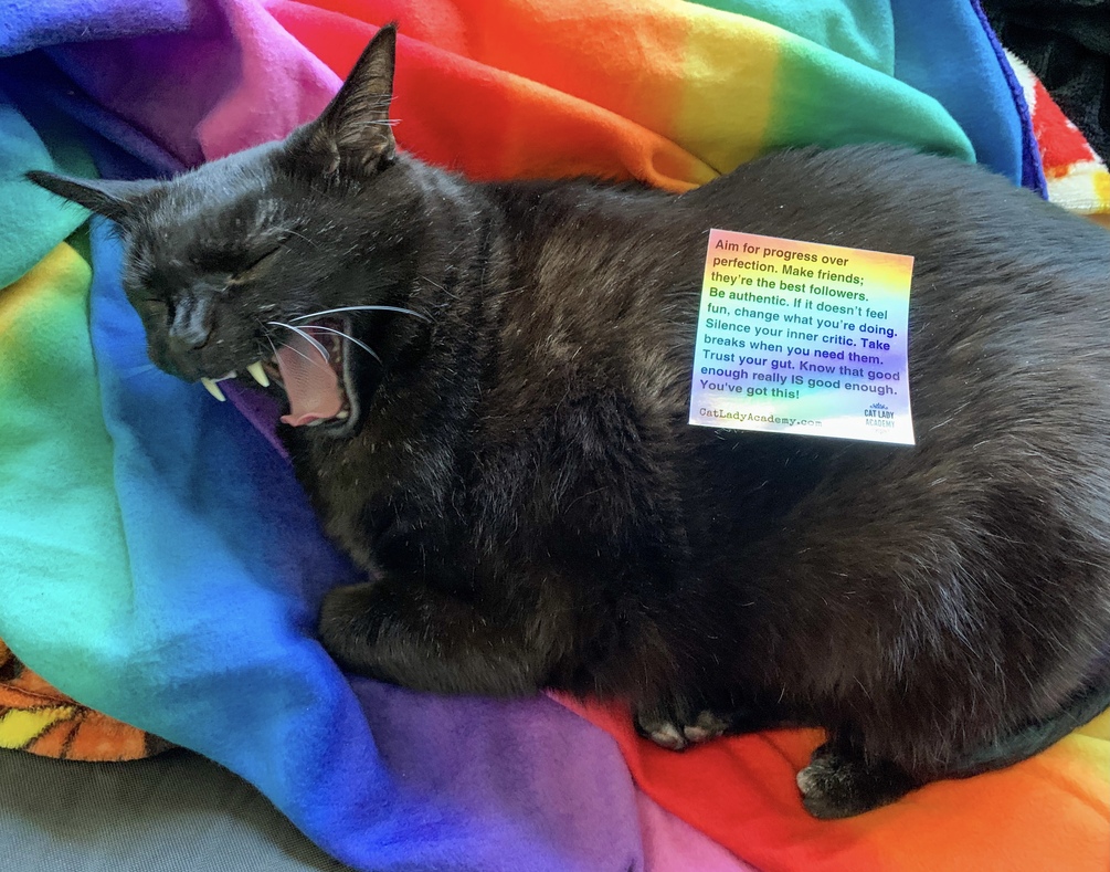 Holographic pep talk sticker