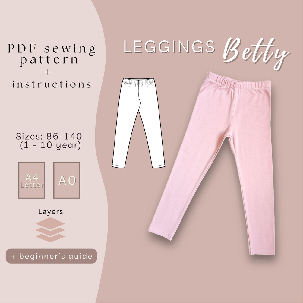 Leggings Sewing Pattern for Kids, Download Easy Printable Pants PDF for ...