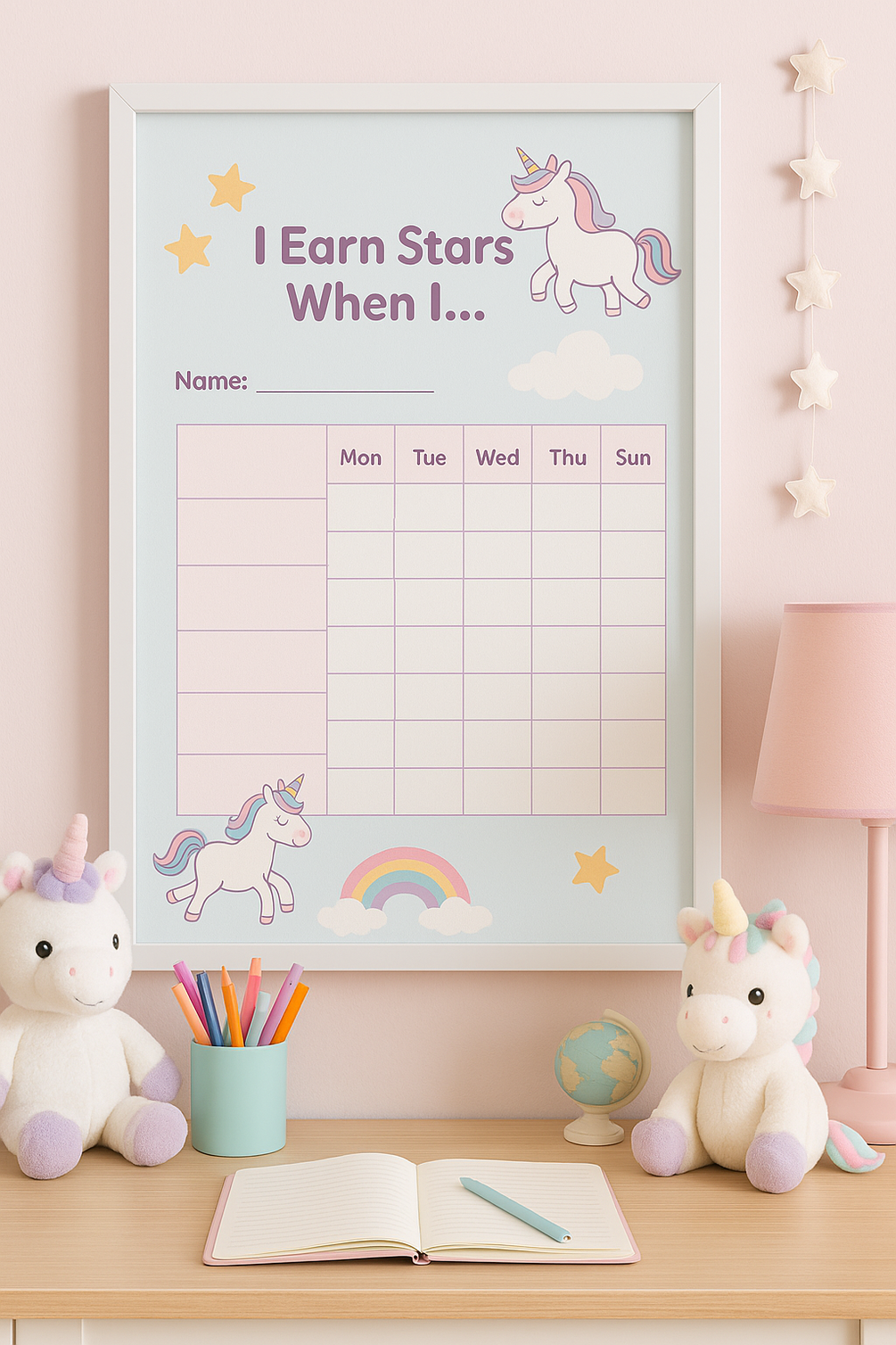 Kids Reward Chart Printable – Cute Unicorn Chart PDF (2 Designs)