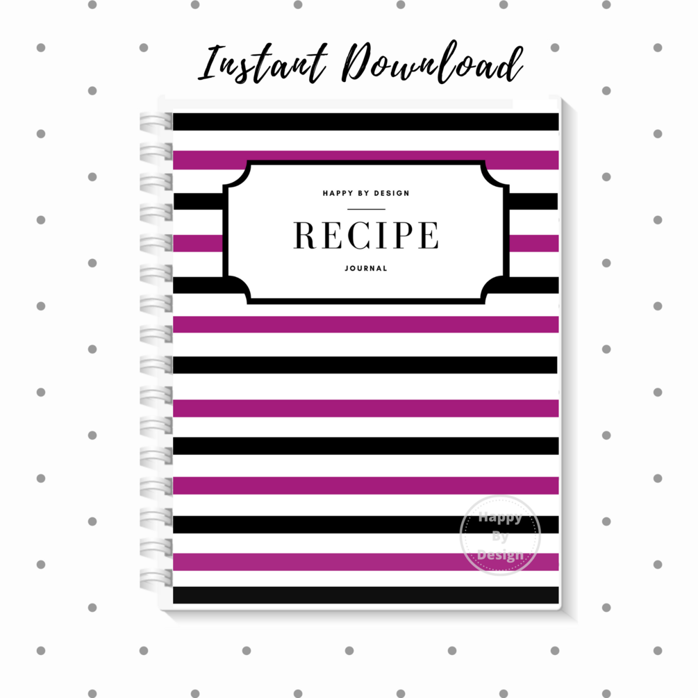 Recipe Printable Journal - Purple