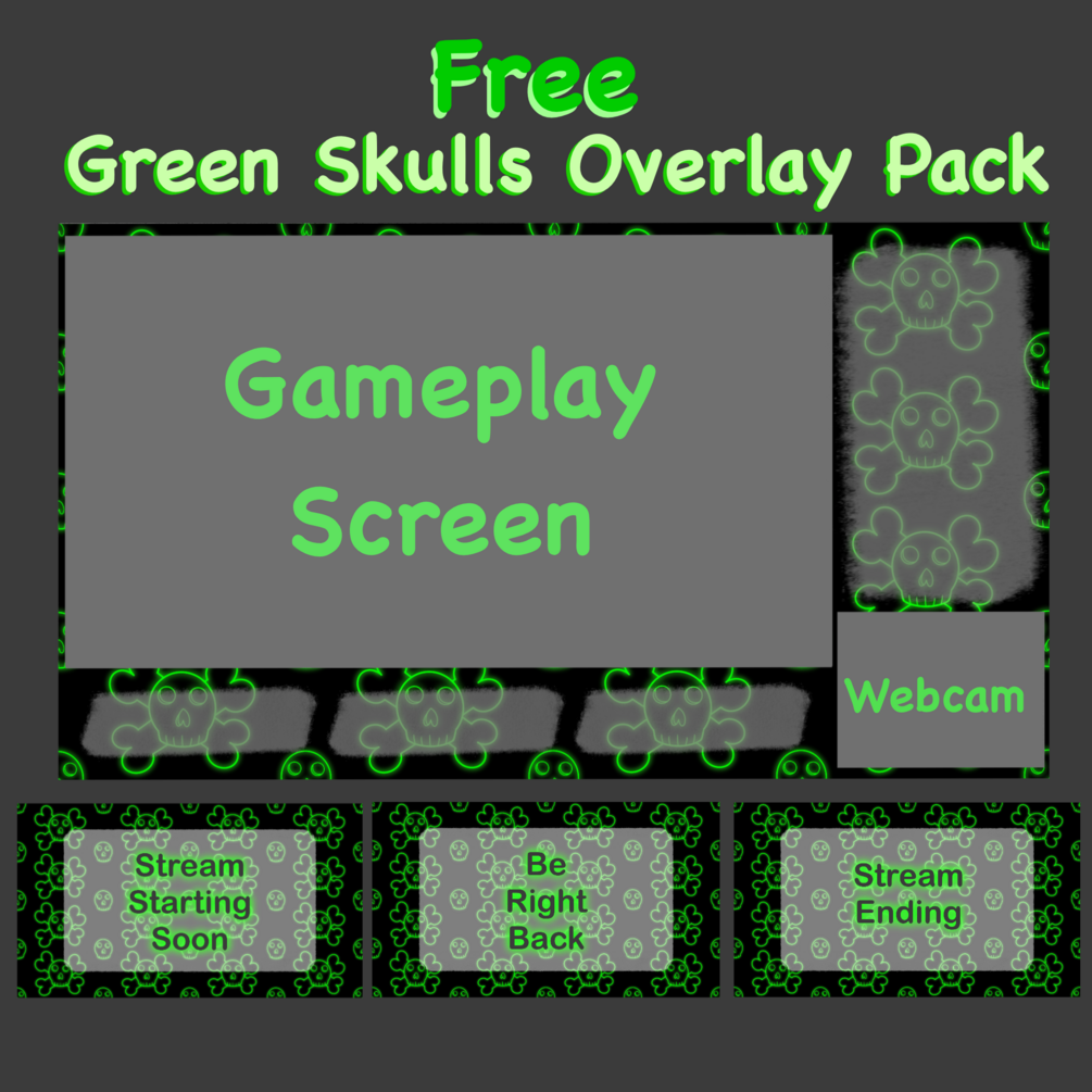 Free Green Skulls Overlay Pack
