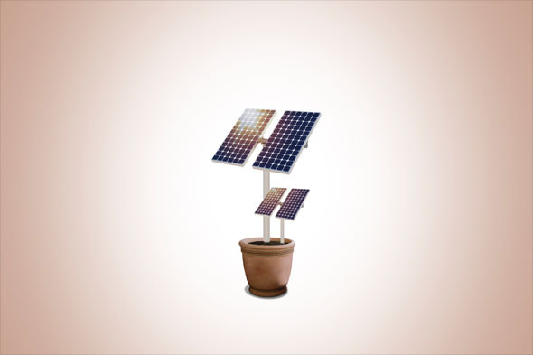 Planting pot with solar energy cells