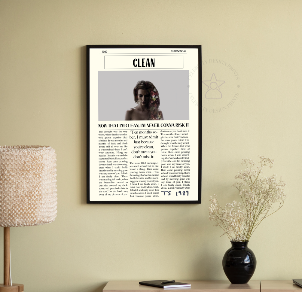 Taylor Swift - Clean - Newspaper Style Digital Poster