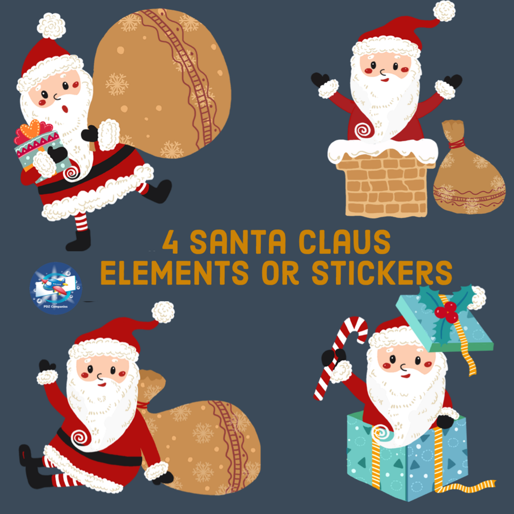Bulk Santa Claus Elements or Stickers 1