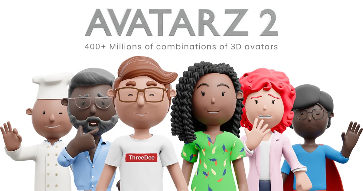 AVATARZ 2: 400 Millions combinations of 3D avatars 🥳 - ThreeDee