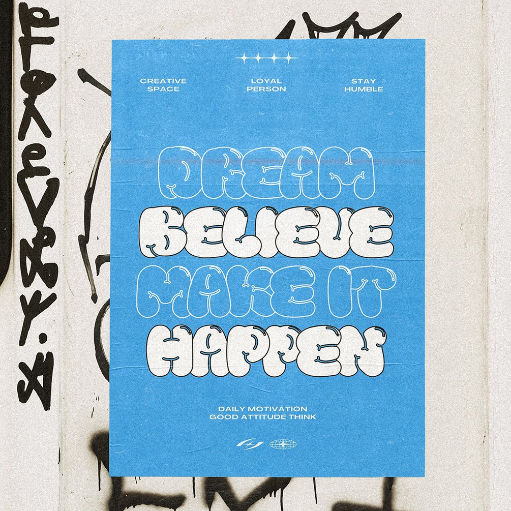 Bubbly Puffy - Bubble Font Display