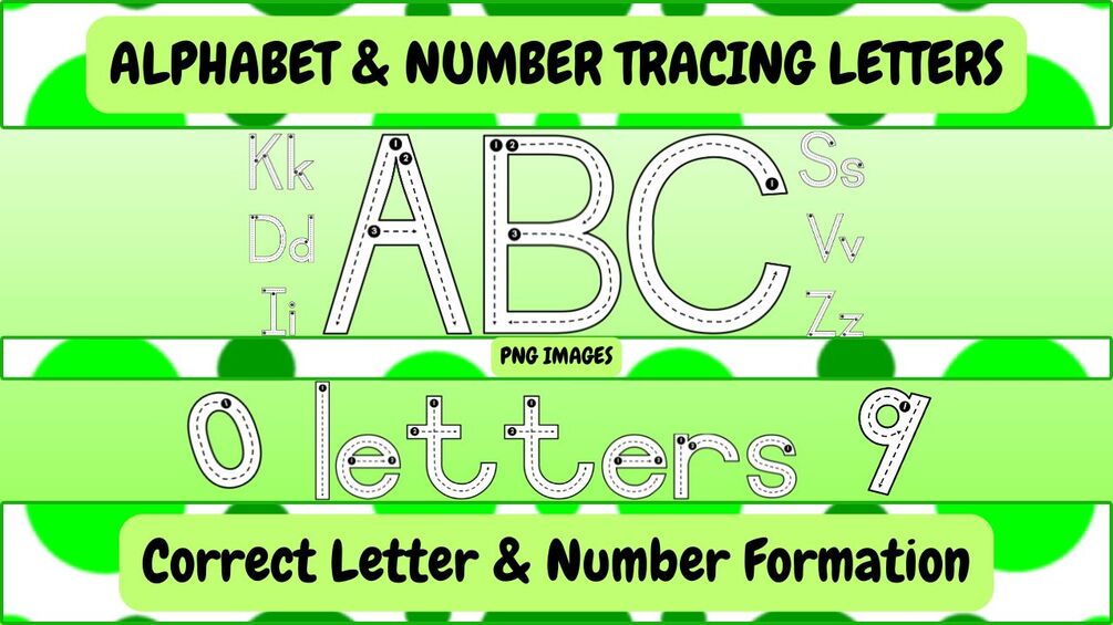 Alphabet & Number Tracing Clipart PNG Bundle