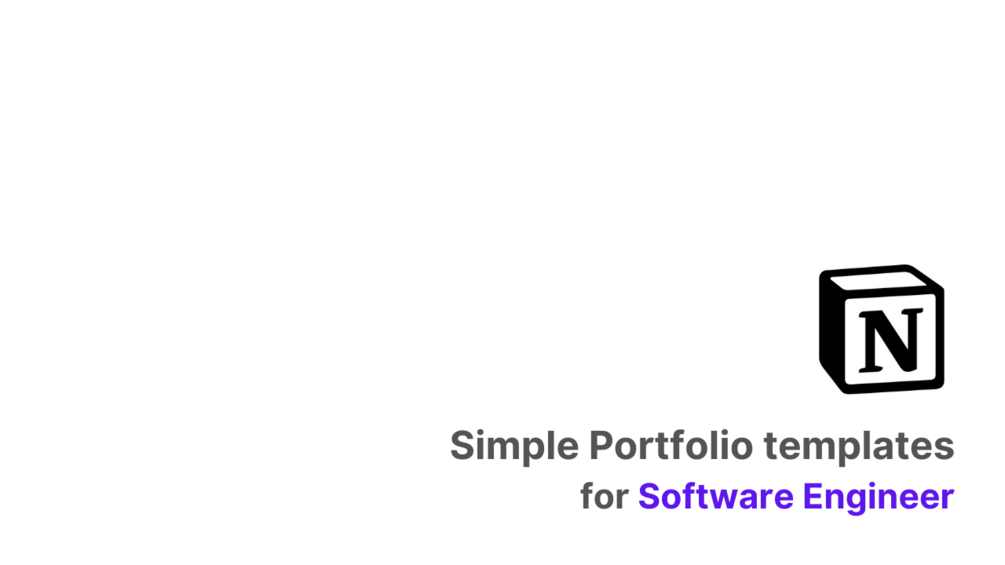 Simple Portfolio template for Software Engineer - Notion Templates