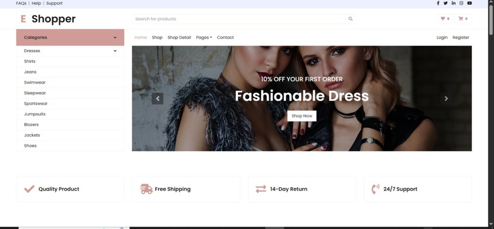 Eshopper – E-commerce Website Template