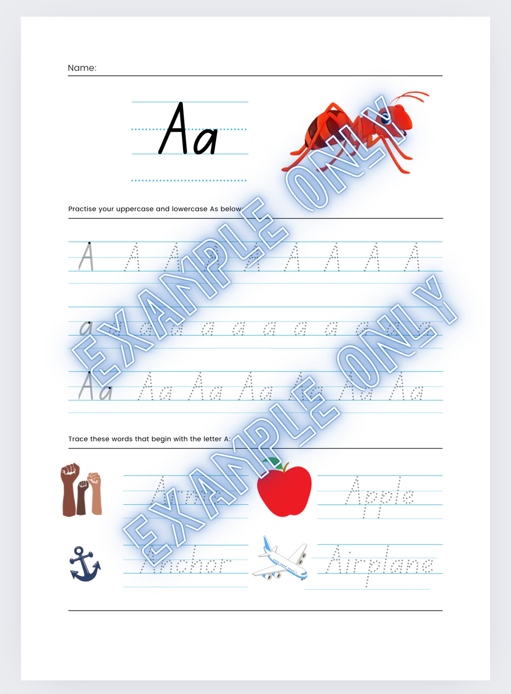 Alphabet Tracing Work Sheets