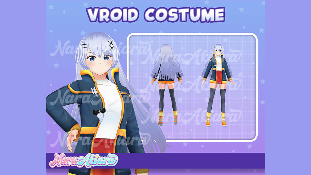 Show Your Style with 3D Vroid Clothes Fantasy Blue Jacket for Your ...