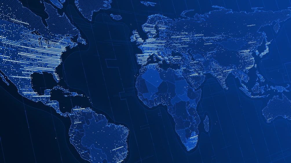 News World Map Background Loop (blue)