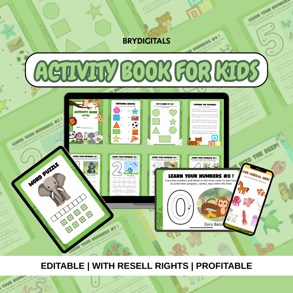 JUNGLE EDITION ACTIVITY BOOK TEMPLATE | BUSY BOOK FOR KIDS (AGES 3-5)