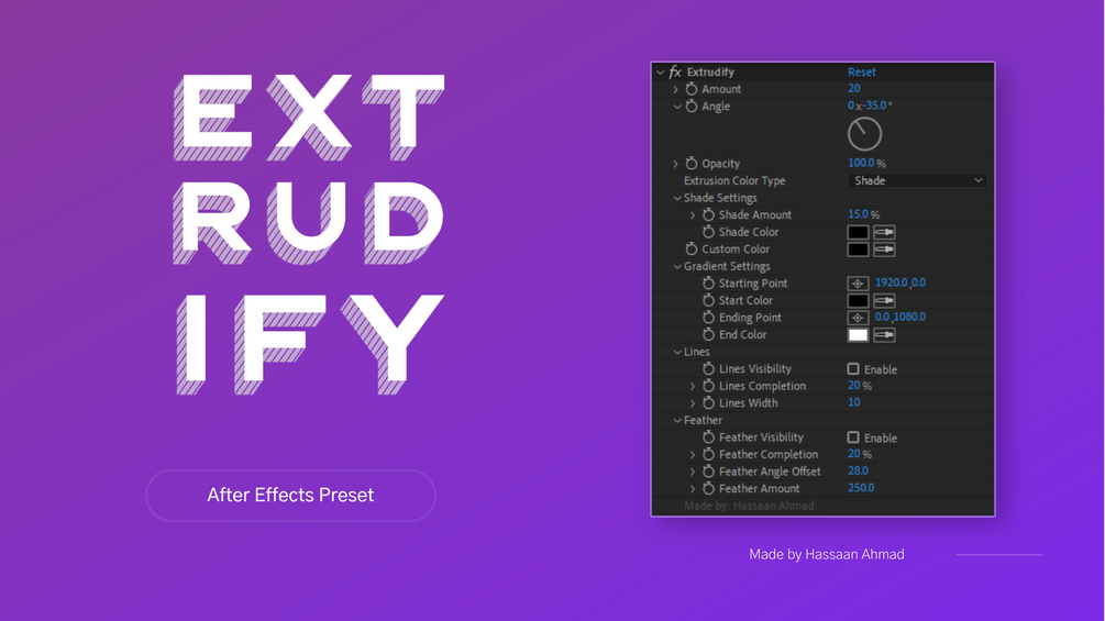 Extrudify – After Effects Preset