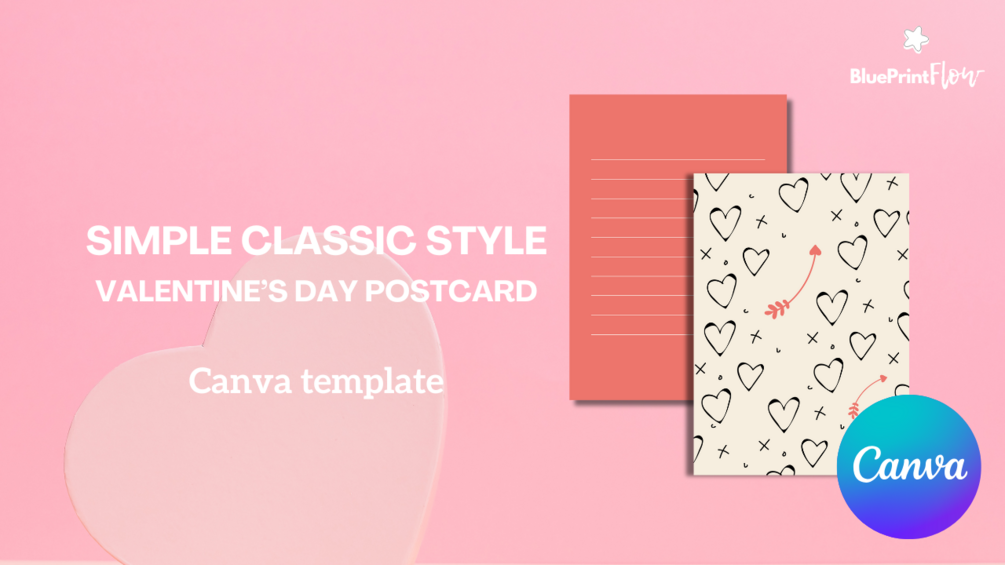 Simple Classic Hand drawn Style Valentine's Day Post Card Canva ...